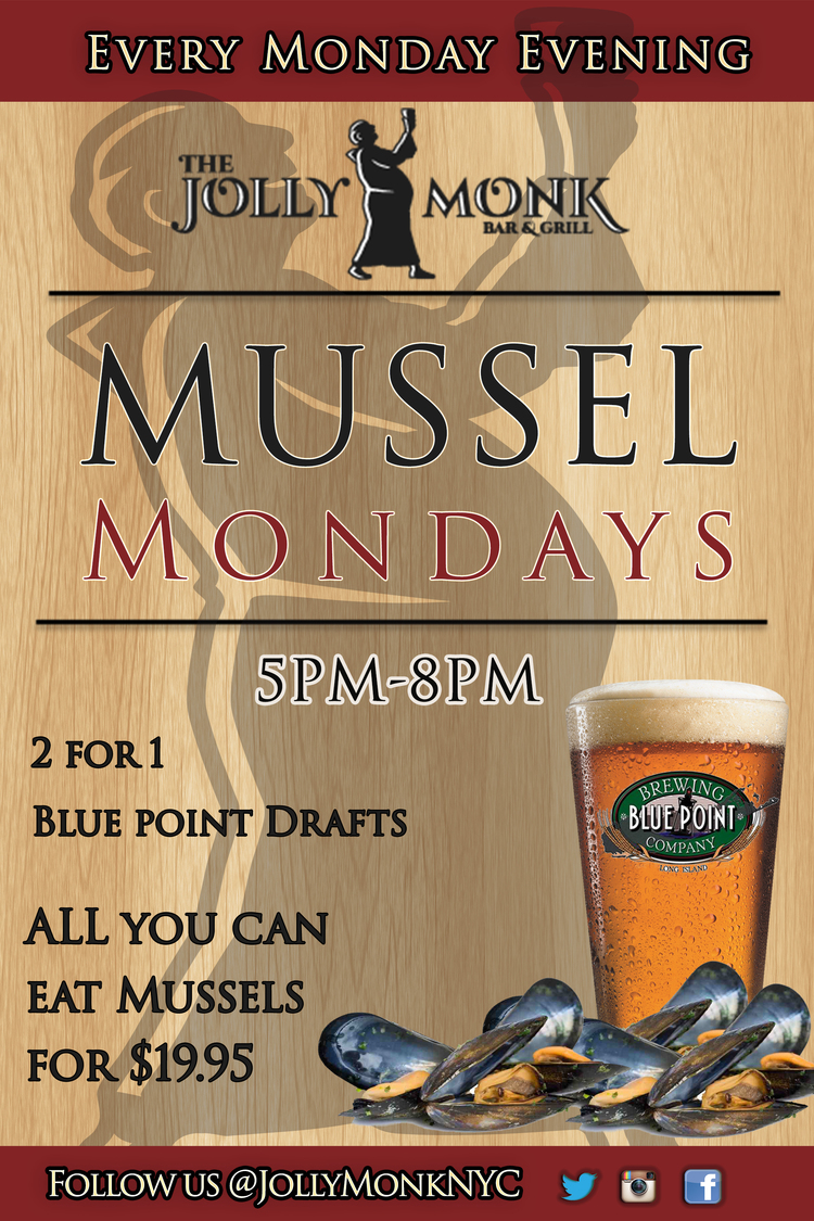 Mussel Monday at The Jolly Monk - MurphGuide: NYC Bar Guide