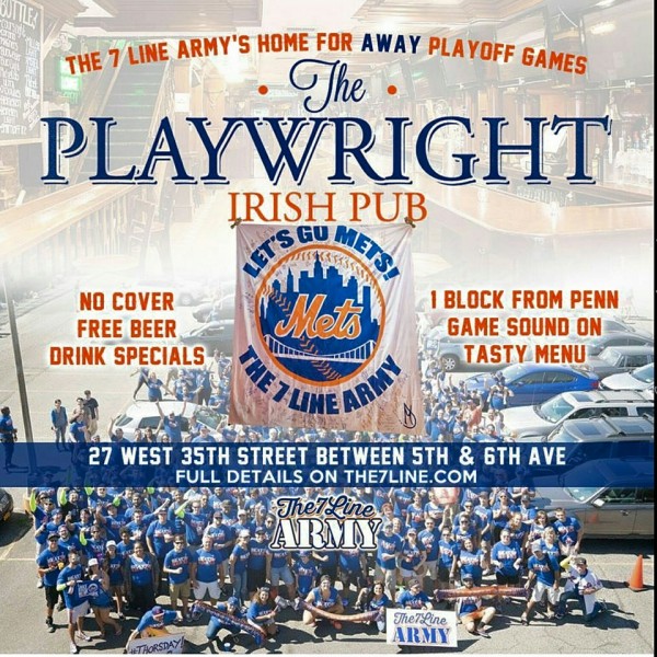 The 7 Line Mets Viewing Party at The Playwright - MurphGuide: NYC Bar Guide