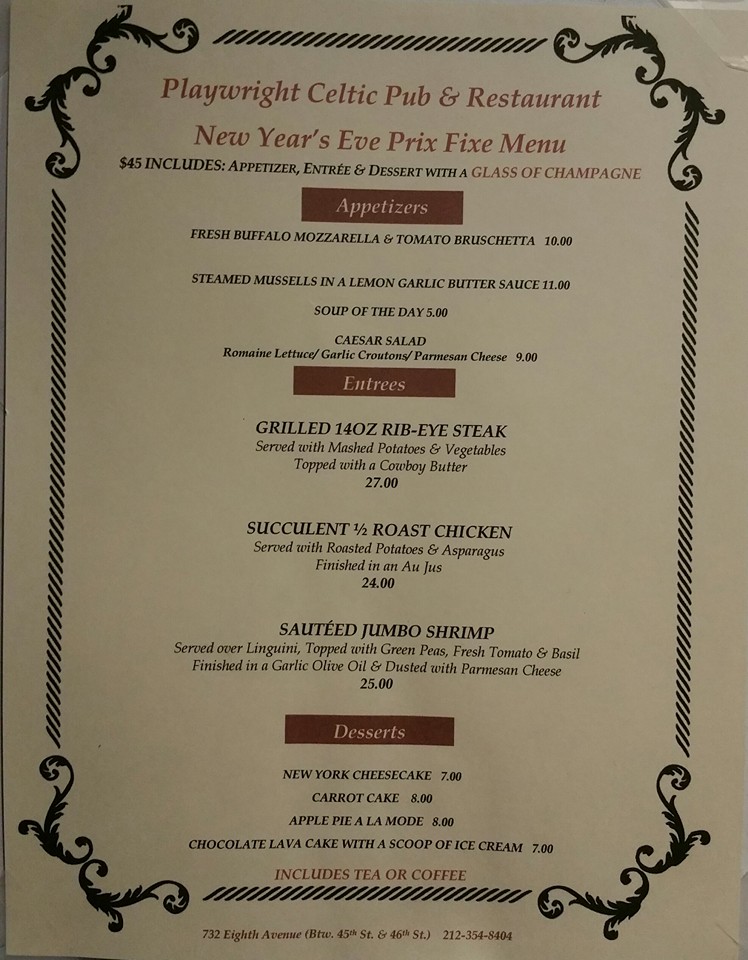 newyearseve_playwright-menu2016 - MurphGuide: NYC Bar Guide