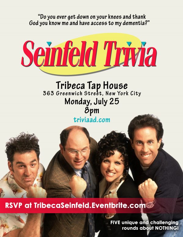Seinfeld Trivia at Tribeca Tap House - MurphGuide: NYC Bar Guide
